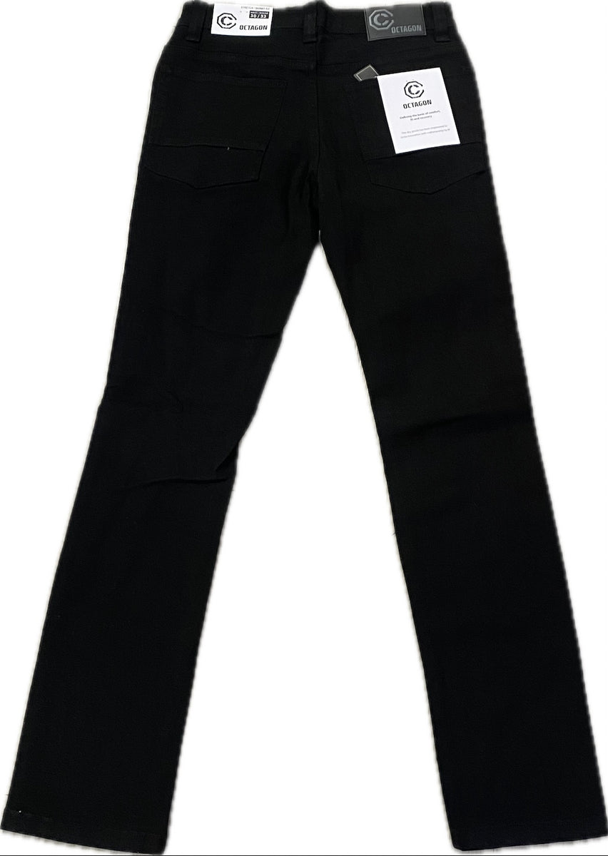 Octagon Stretch / Skinny Fit Jet Black Men’s Jeans – upstairs